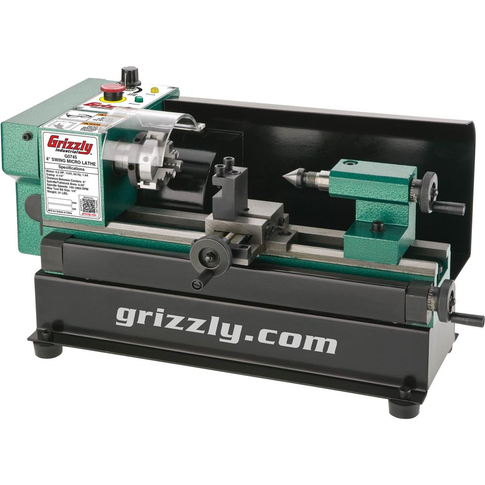 Grizzly G0745 - 4" x 6" Variable-Speed Benchtop Metal Lathe - Grizzly ...