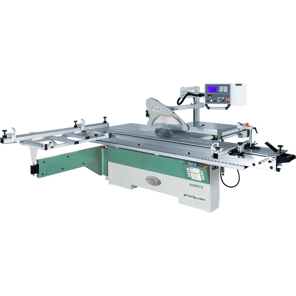 Grizzly G0853 - 14" 10 HP 3-Phase Sliding Table Saw with DRO and CNC ...