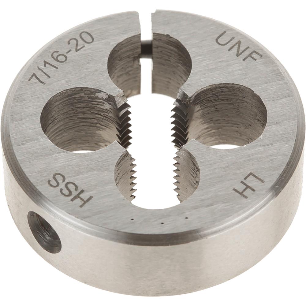 HSS Round Split Die - LH, 7/16"-20 x 1-1/2" - Grizzly Industrial, Inc.