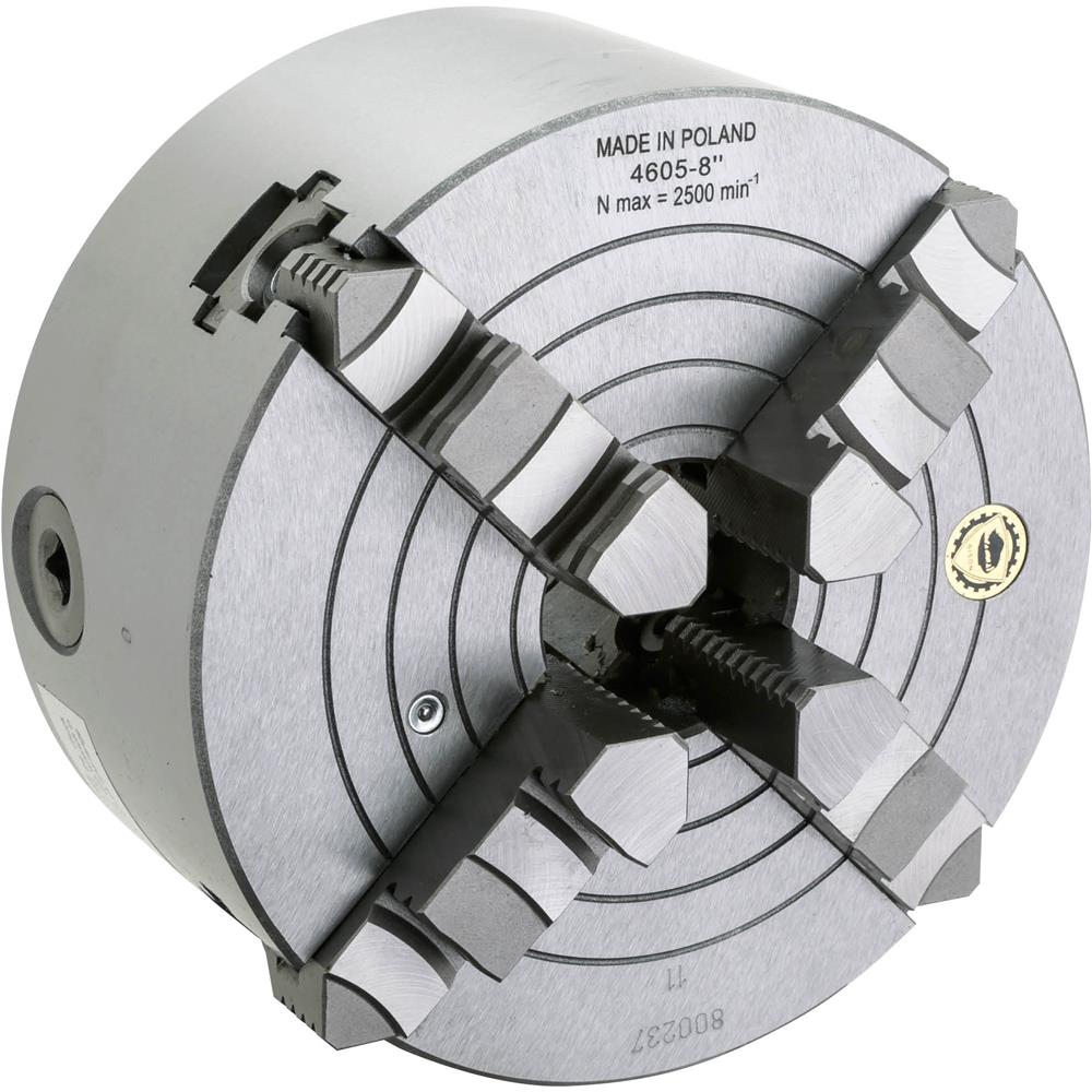 8" 4-Jaw Plain Back Independent Chuck - Grizzly Industrial, Inc.