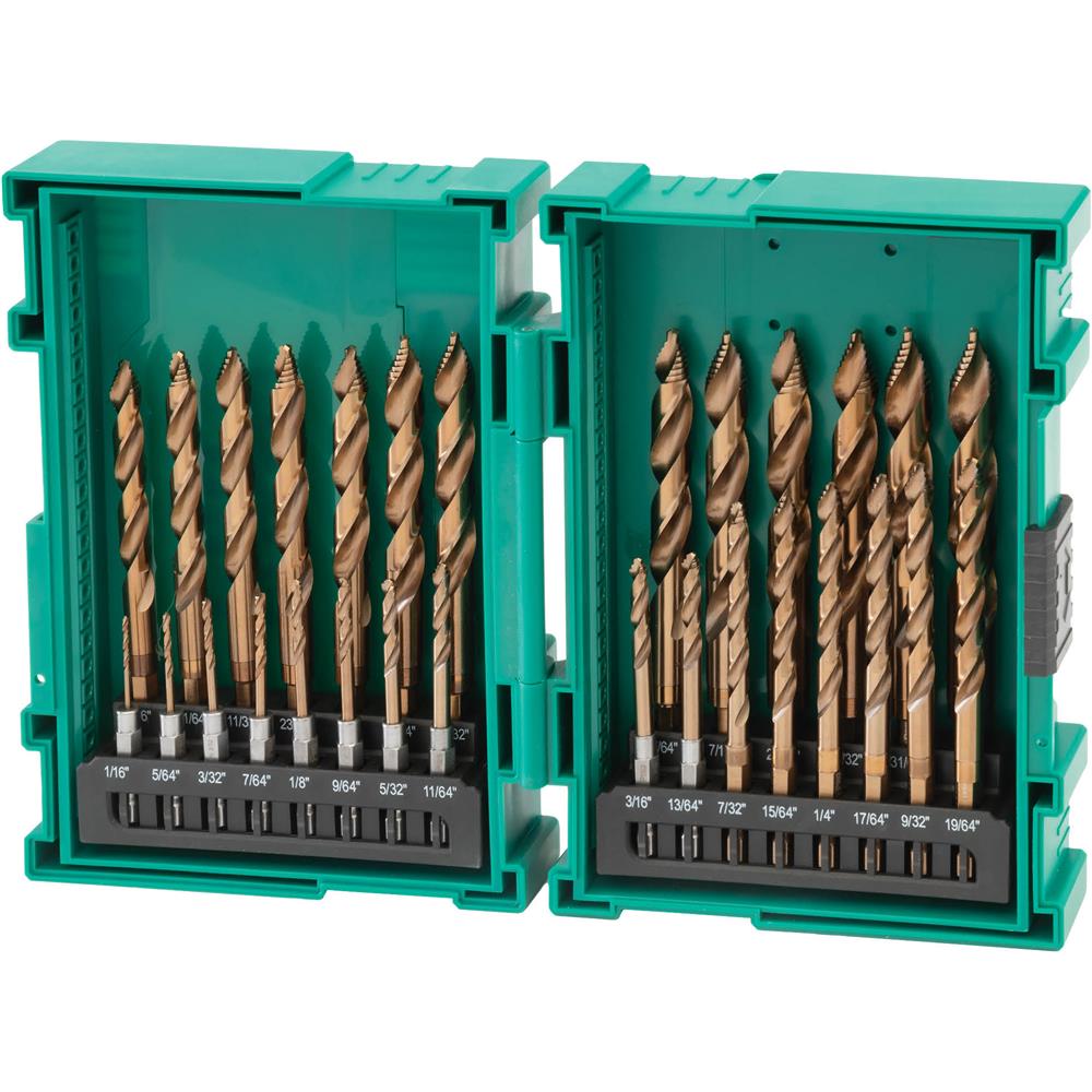 Grizzly PRO T34017 - 29 Pc. M35 Cobalt Step Point Drill Bit Set ...