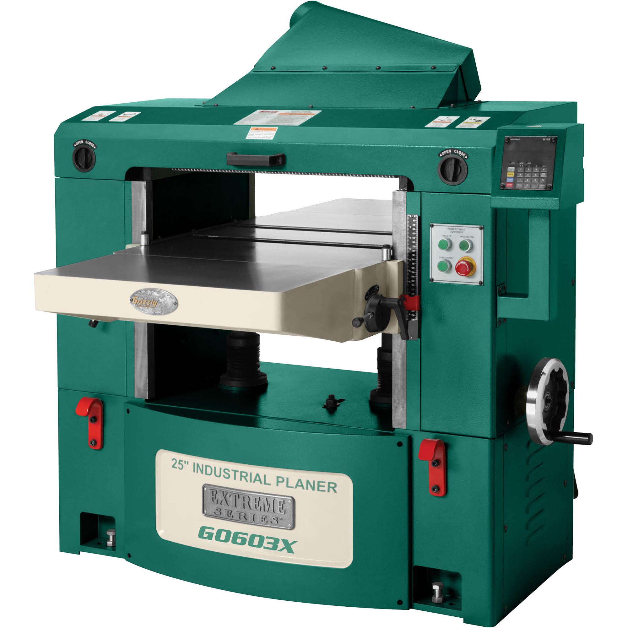 25" 15 HP 3-Phase Extreme-Series Planer w/ Helical Cutterhead - Grizzly ...