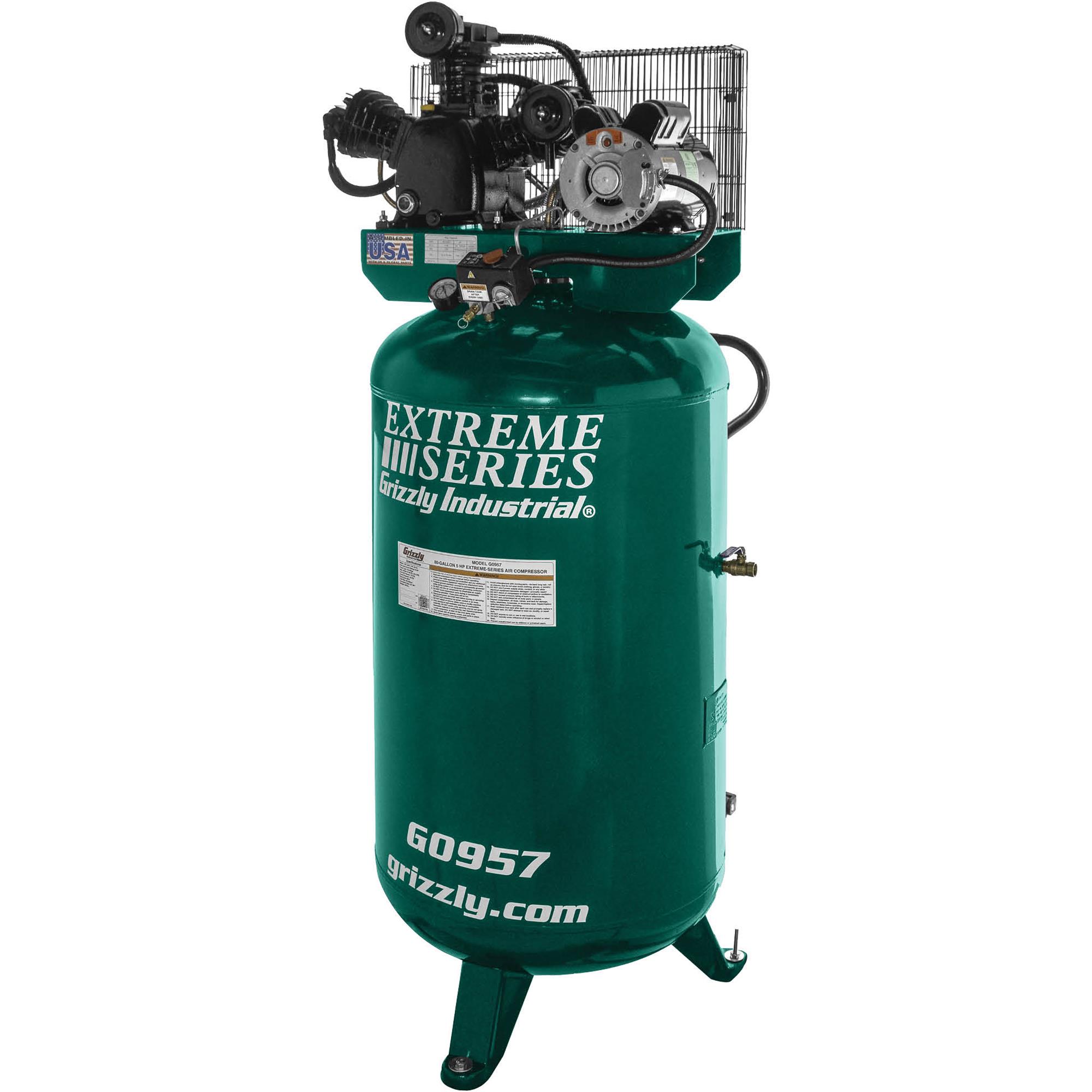 80-Gallon 5 HP Extreme Series Air Compressor - Grizzly Industrial, Inc.