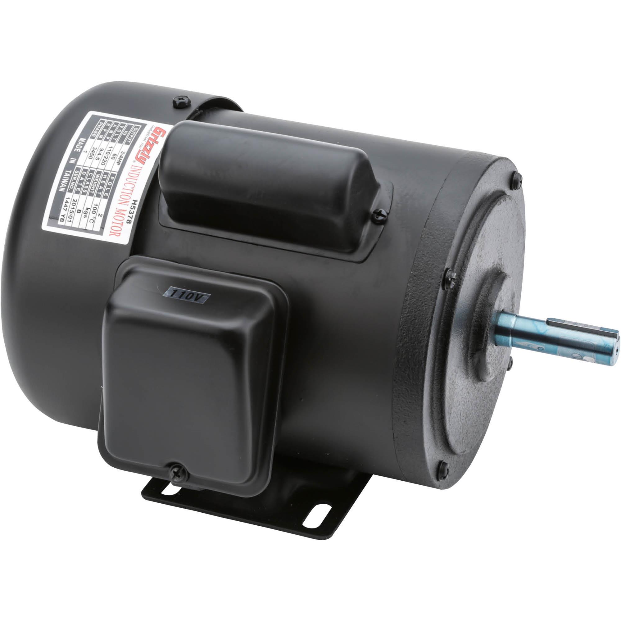 Motor 3/4 HP Single-Phase 3450 RPM TEFC 110V/220V - Grizzly Industrial