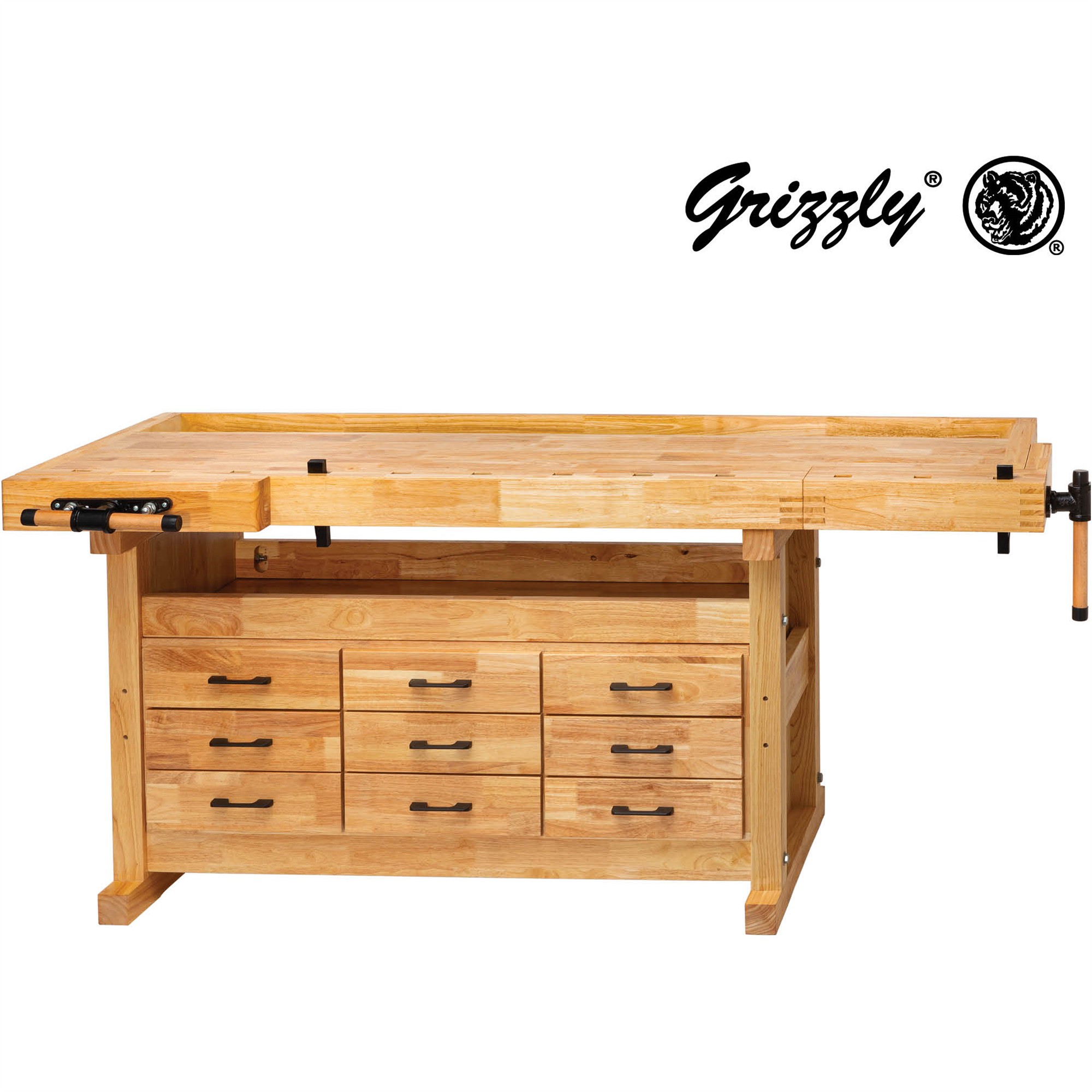80" 9-Drawer Euro-Style Butcher Block Workbench - Grizzly Industrial, Inc.